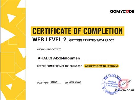 Abdelmoumen Khaldi On Linkedin Webdevelopment React Certification