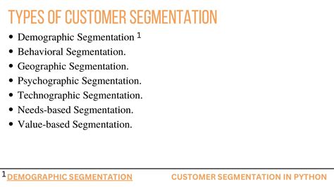 Customer Segmentation In Python Speaker Deck