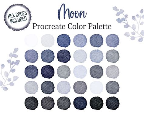 Blue Colour Procreate Dark Tones Palette Blue Color Palette Blue Color Procreate Palette