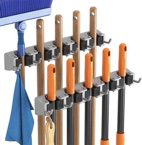 Lifewit Wall Mount Mop And Broom Holder Anti Slip Hanger Heavy Duty