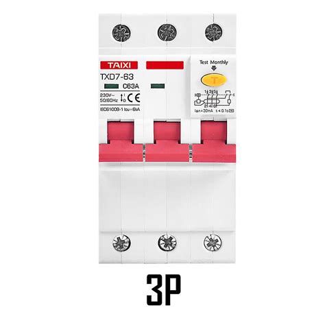 Three Phase Rcd 3p 4p Circuit Breaker Leakage Protector 15ma 30ma Rcbo