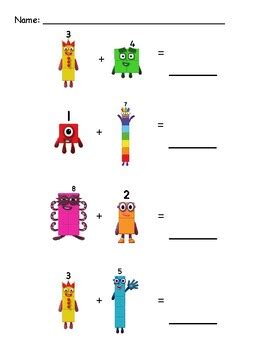 Numberblocks Addition And Subtraction Worksheets By The BriHive TPT