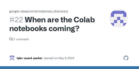 When Are The Colab Notebooks Coming Issue Google Deepmind Materials Discovery GitHub