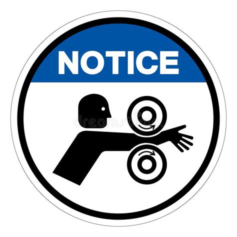 Notice Arm Entangle Rollers Right Symbol Sign Vector Illustration