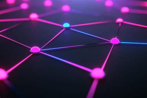 Abstract 3d Matrix With Glowing Data Nodes And Connections Premium Ai