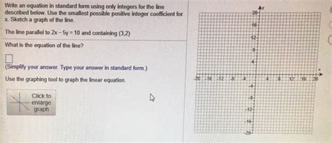 Solved Write An Equation In Standard Form Using Only Chegg