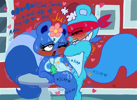 Rule 34 Blue Fur Blush Bodily Fluids Christmas Closed Eyes Dialogue Female Flying Squirrel