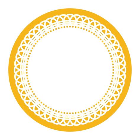Simple Detailed Light Yellow Symmetrical Round Ornamental Lace Circle
