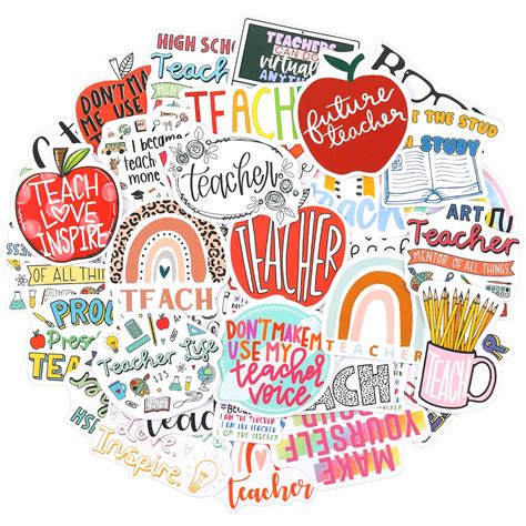 Buy 100 Pcs Teachers Day Stickers Waterproof Teaching Decals Aesthetic