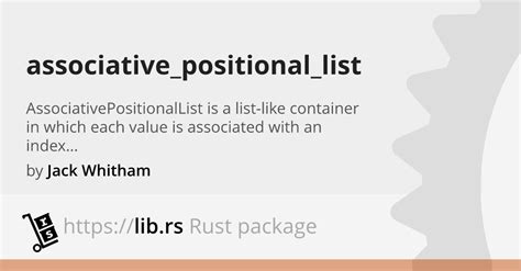 Associativepositionallist — Data Structures In Rust Librs