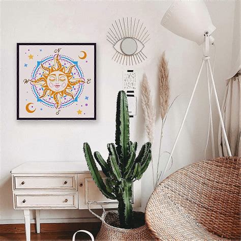 Compass Stencil 30x30cm Sun Stencil Plastic Compass Rose Stencil