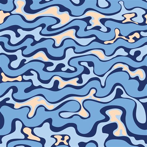 Sea Waves Vector Seamless Pattern Wavy Lines Shades Of Blue Simple Modern Pattern For Fabric