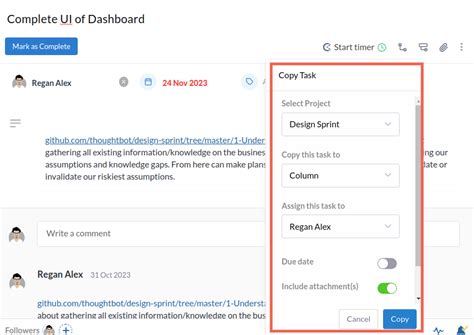 copy and move a task teamwave knowledge base and support platform