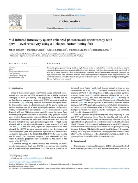 Pdf Mid Infrared Intracavity Quartz Enhanced Photoacoustic