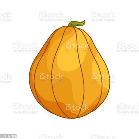 귀여운 플랫 스타일 호박 배 모양 간단한 만화 야채 아이콘 가을 그림 추수 감사절 할로윈 추수 축제를위한 디자인을위한 클립 아트