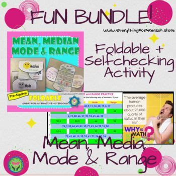 Mean Median Mode And Range FUN BUNDLE Digital Activities Teacher Resources Lesson