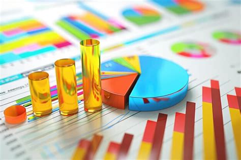 Data Charts And Graphs A Collection Of Colorful Pie Charts And Bar