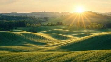 Free Sunset Over Hills Image Sunset Hills Fields Download At