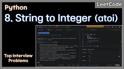 8 String To Integer Atoi Youtube