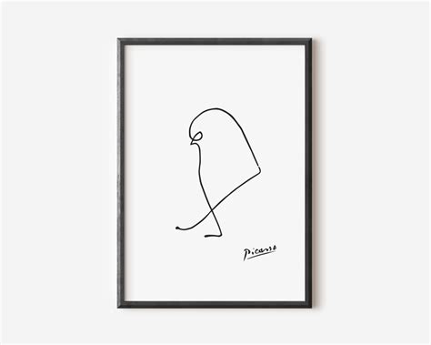 Pablo Picasso Prints Picasso Sparrow Print One Line Drawing Etsy