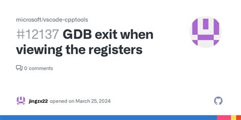 Gdb Exit When Viewing The Registers · Issue 12137 · Microsoftvscode