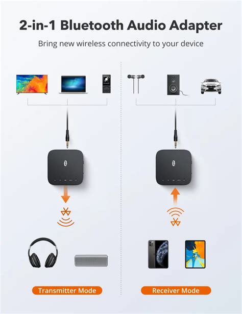 Taotronics Wireless Audio Adapter [2021 Upgrade] Bluetooth 5 0 Super