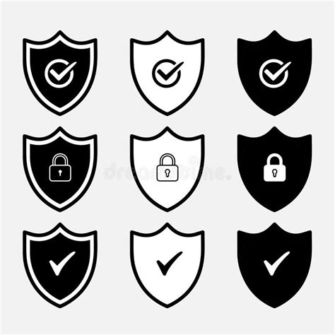 Security Shield Sign Illustration Lock Security Icon Set Of Security