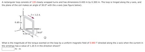 Solved A Rectangular Loop Consists Of Closely Wrapped Chegg