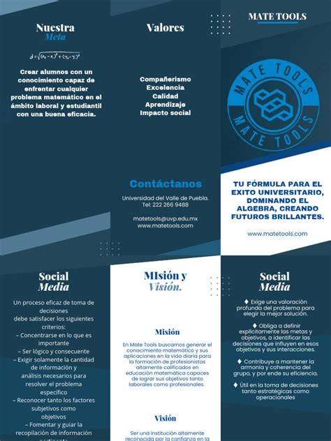 Triptico Mate Tools Descargar Gratis Pdf Toma De Decisiones Cognición