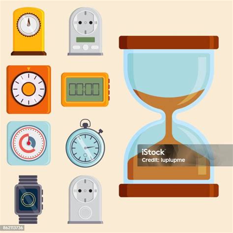 시계와 시계 벡터 타이머 다채로운 측정 도구 번호 디지털 정보 기초 일러스트 레이 션 2 위 상 종류에 대한 스톡 벡터 아트 및 기타 이미지 2 위 상 종류 Round
