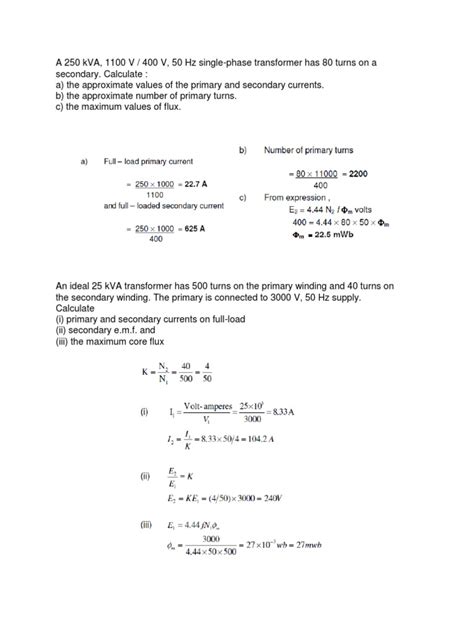 transformers exercises uee pdf