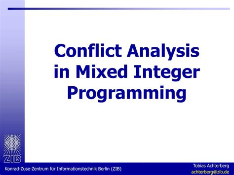 Ppt Conflict Analysis In Mixed Integer Programming Powerpoint