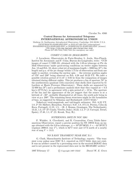 Pdf Comet C 1995 O1 Hale Bopp
