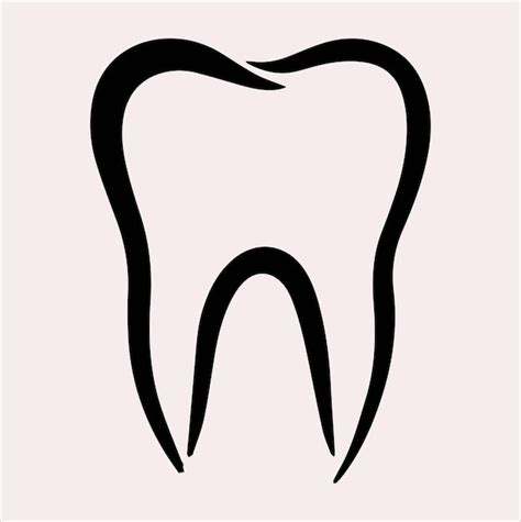 Silueta Del Vector Del Diente Sobre Un Fondo Blanco Vector Premium