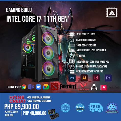 Intel Core I7 11700 Gaming Package 2023 Bluearm Computer Store