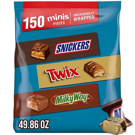 Mars Minis Milk Chocolate Candy Bars Variety Pack 4686 Oz 150 Pieces 459751 Image 1