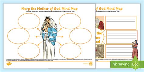Mary The Mother Of God Mind Map Activity Sheets Twinkl