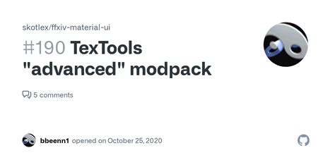 TexTools Advanced Modpack Issue Skotlex Ffxiv Material Ui GitHub