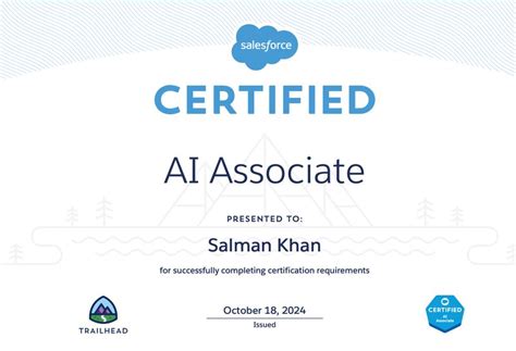 Salman Khan On Linkedin Im Thrilled To Share That Ive Successfully Completed The Salesforce Ai…