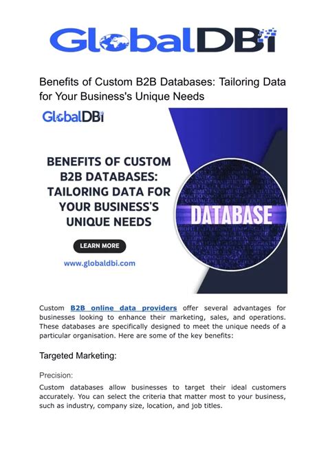 ppt benefits of custom b2b databases tailoring data for your