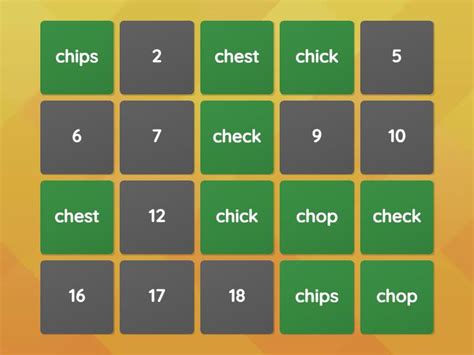 Blue Group Ch Sound Check Chop Chick Chips Chest Lunch Bunch Chess Such Much Matching Pairs