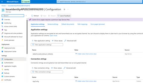 Connectionstrings From Azure Application Settings Is