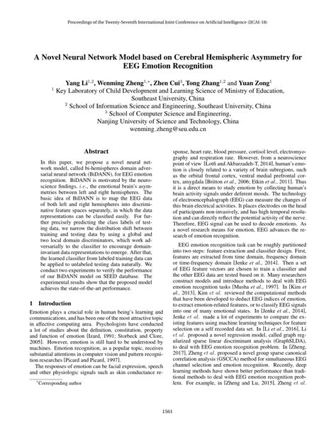 pdf a novel neural network model based on cerebral hemispheric