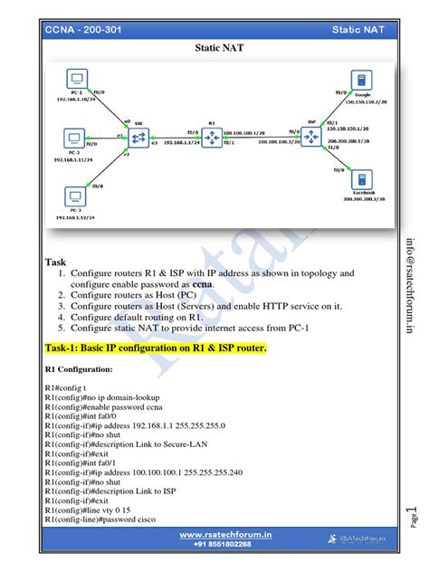 Ccna 200 301 Lab 19 Nat Static V10 Download Free Pdf Ip Address Cisco Certifications