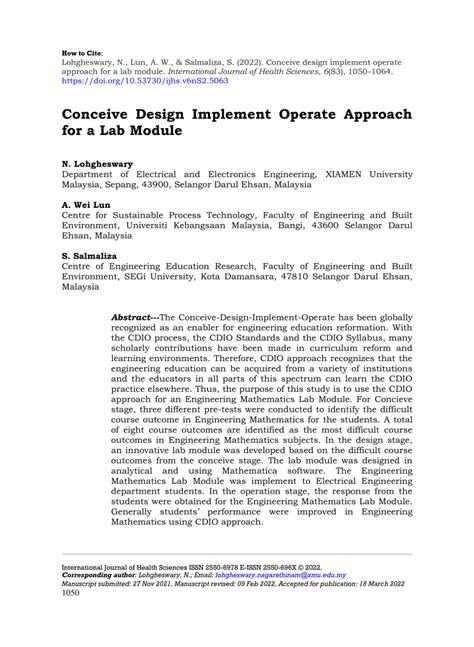 pdf conceive design implement operate approach for a lab module