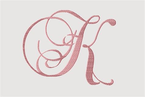 Monogram K Cursive Script · Creative Fabrica