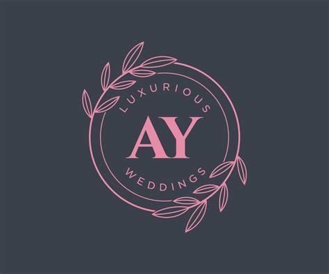 Ay Initials Letter Wedding Monogram Logos Template Hand Drawn Modern