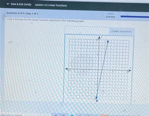 Solved Save And Exit Certify Lesson 42 Linear Functions