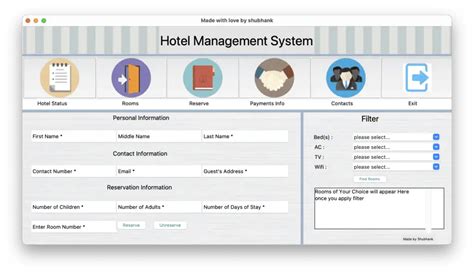 Hotel Management System Using Python With Source Code Using Graphical