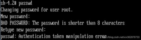 Centos7无法修改密码，出现错误authentication Token Manipulation Error 解决方法